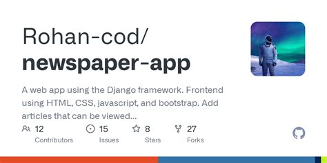 Github Rohan Codnewspaper App A Web App Using The Django Framework