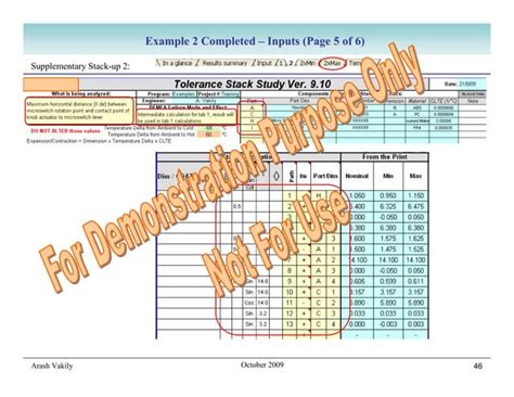Performing Tolerance Stack Ups Using Automated Excel Calculator By