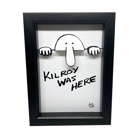 Kilroy Was Here 3d Art Wwii Graffiti Icon Framed Popsicart