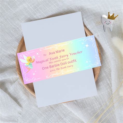 Printable Tooth Fairy Note Voucher Or Coupon From Tooth Fairy Letter