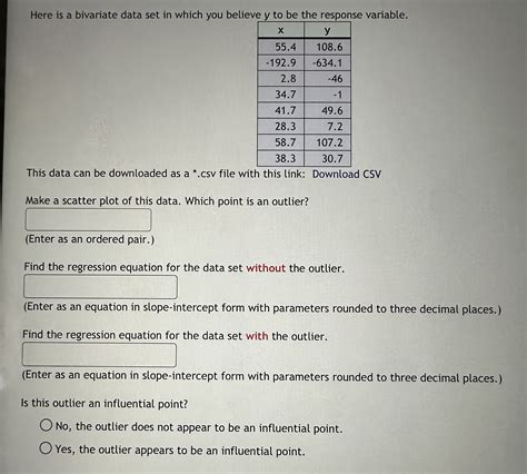 Solved Here Is A Bivariate Data Set In Which You Believe Chegg