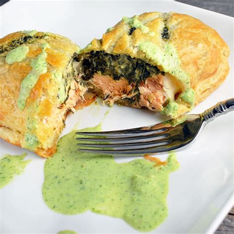 Salmon Wellington With Creamy Herb Sauce Recipe