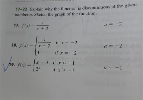 Solved 17 22 Explain Why The Function Is Discontinuous At