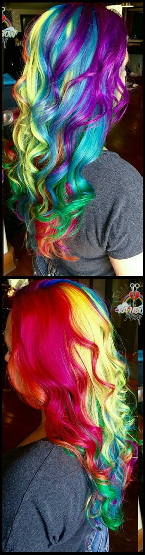 Rainbow Dyed Hair Rainbowrage Hair Styles Wild Hair Color Short