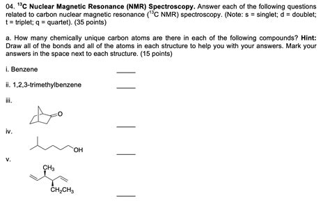 Solved Orgo Chem 1how Many Chemically Unique Carbon Atoms