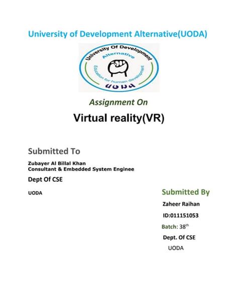 Virtual Realityvr Assignment Doc