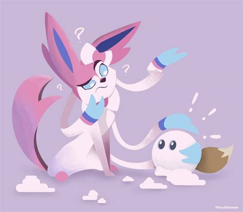 Luxray Sylveon And Eevee Playing In The Snow Artist
