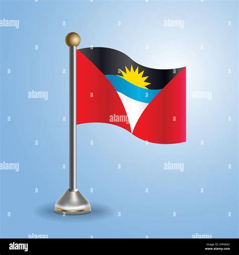 State Table Flag Of Antigua And Barbuda National Symbol Vector