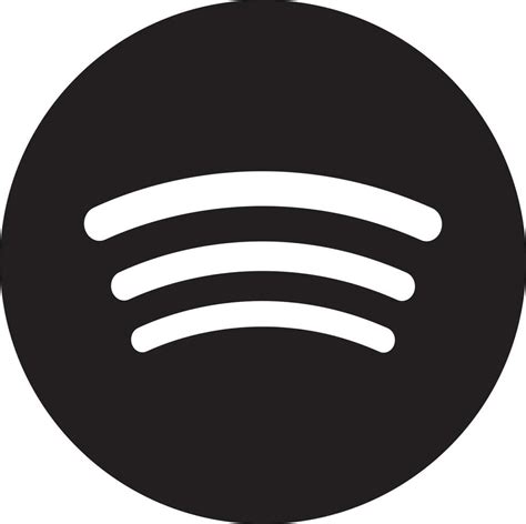 Black And White Spotify Logo Glyph Icon Or Symbol 24281387 Vector Art