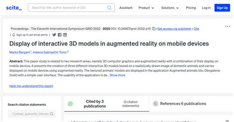 Display Of Interactive 3d Models In Augmented Reality On Mobile Devices