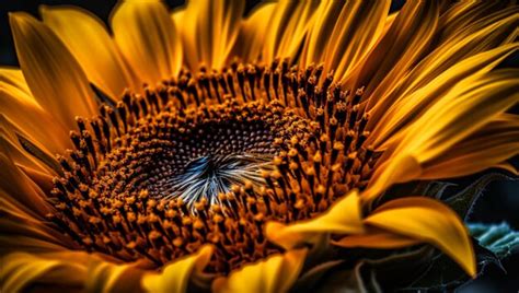 Premium Ai Image Sunflowers Close Up Illustration Generative Ai