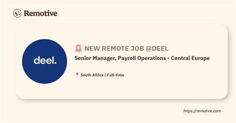 Hiring Senior Manager Payroll Operations Central Europe Deel