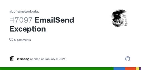 Emailsend Exception · Issue 7097 · Abpframeworkabp · Github