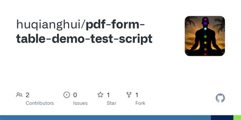 Github Huqianghuipdf Form Table Demo Test Script