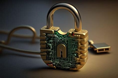 premium ai image computer security concept a padlock on a circuit board