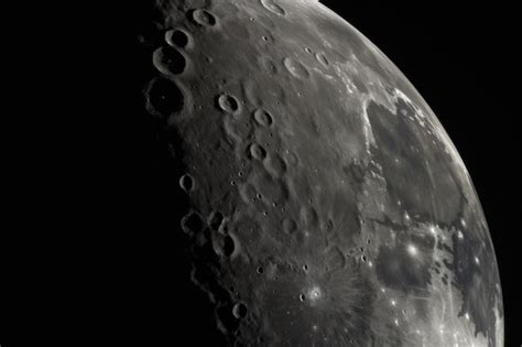 Premium Ai Image Closeup View Of The Moon With Several Craters