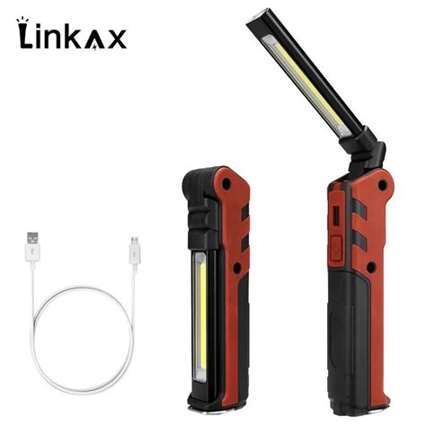 Linterna Cob Portátil Para Exteriores Luz Led De Trabajo Recargable Por Usb Magnética Con