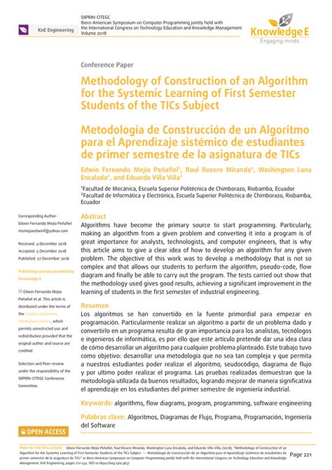 Pdf Metodología De Construcción De Un Algoritmo Para El Aprendizaje