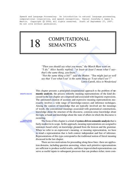 18 Text Book Chapter From Jurafsky Draft Speech And Language Processing An Introduction To