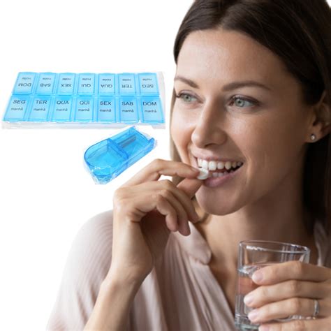 Kit Porta Comprimido Semanal E Cortador De Comprimido Shopee Brasil