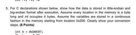 solved 5 for c declarations shown below show how the data