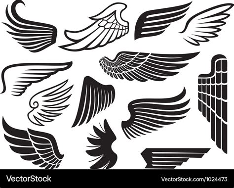 Stylized Angel Wings Vector Images Over 1 600