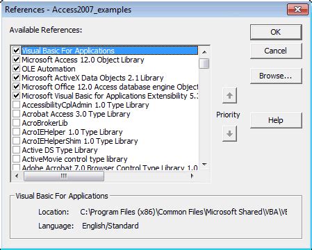 MS Access How To Activate The Built In VBA Functions