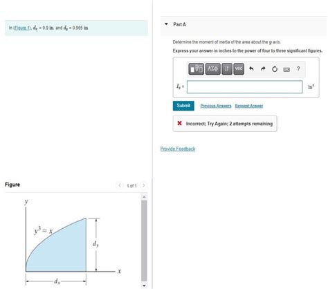 solved in figure 1 dx 0 9 in and dy 0 965 in part a