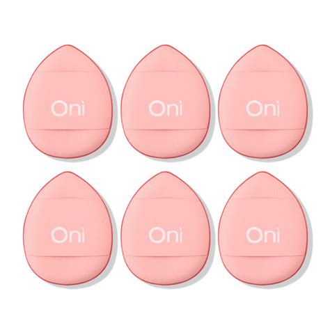 Oni Mini Soft Finger Powder Puff 6pcs Peach Pink