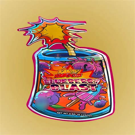 Candy Kaboom Blueberry Blast 3 5g Mylar Bags Cut Out Holographic Black Unicorn Hub