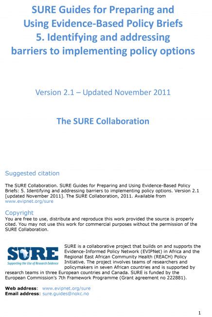 Sure Guides For Preparing And Using Evidence Based Policy Briefs 5