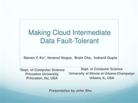 Ppt Making Cloud Intermediate Data Fault Tolerant Powerpoint Presentation Id2388566