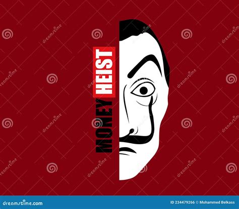 Money Heist Title With Dali Mask La Casa De Papel Design Graphic