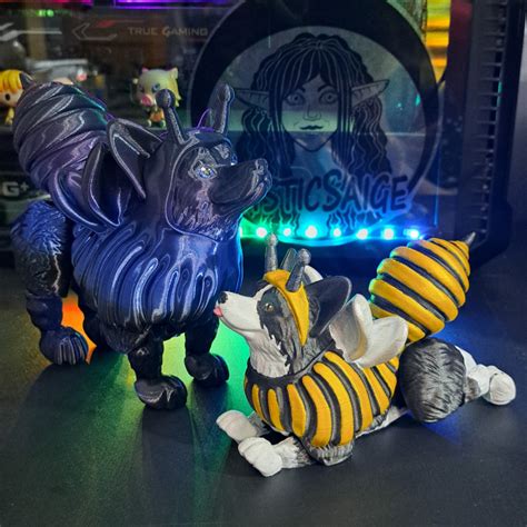 3d Printable Corbee Flexy Corgi In A Bee Costume By Mysticsaige