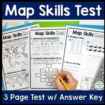 Map Skills Test Mapping Skills Quiz By Happy Teacher Happy Babes