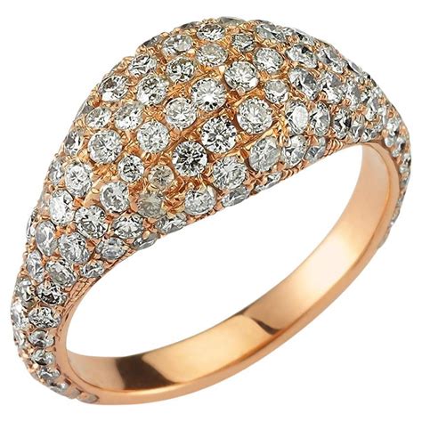 14k Pave Diamond Dome Band White Gold For Sale At 1stdibs G J Diamond