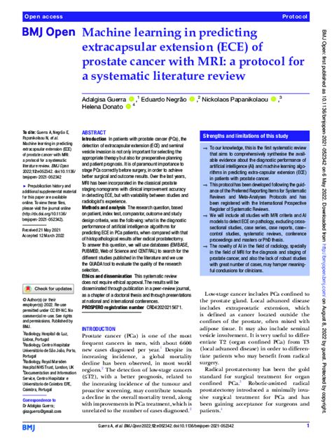 Pdf Machine Learning In Predicting Extracapsular Extension Ece Of Prostate Cancer With Mri
