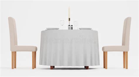 3d Render Of Restaurant Table Stock Illustration Illustration Of Render Table 263430427