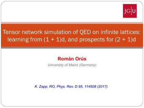 Pdf Tensor Networks For Lattice Gauge Theories Mainz 2017