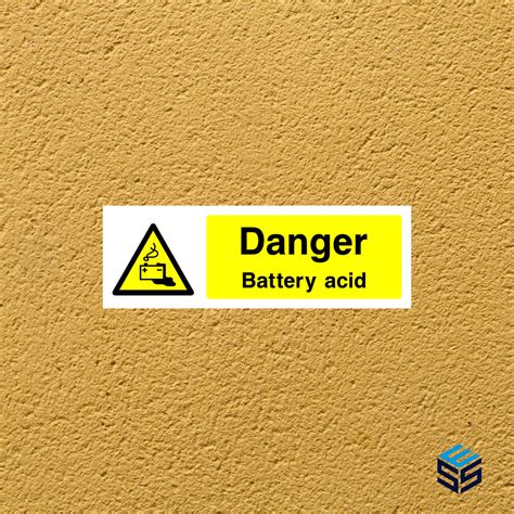 Danger Battery Acid Sign 0010 Chemical Warning Signs Easy Safety Signs
