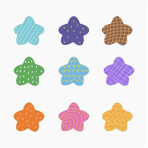 귀여운 별 손으로 그린 터 일러스트레이션 프리미엄 벡터