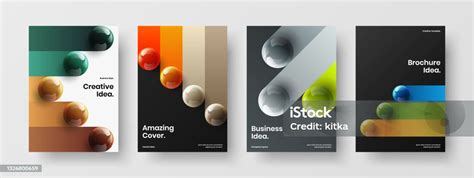 여러 가지 색의 3d 구 회사 브로셔 일러스트 구성 추상 현수막 A4 디자인 벡터 레이아웃 번들 A4 용지에 대한 스톡 벡터 아트 및 기타 이미지 Istock