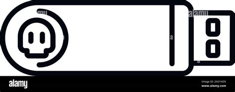 Usb Virus Data Icon Outline Vector Hacker Error Fraud Alert Stock Vector Image And Art Alamy