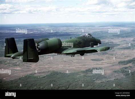 A View Of An A 10 Thunderbolt Ii Aircraft Carrying Bombs In Flight The Aircraft Is Assigned To