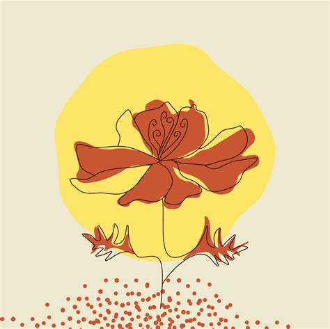 Boho Minimal Outline Floral Line Art Poster 16940900 Vector Art At Vecteezy