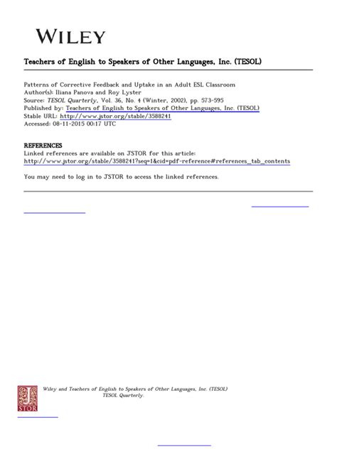 panova andlyster 2002 corrective feedback pdf english as a second