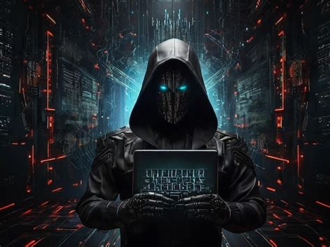 Premium Photo Internet Crime Concept Hacker Working On A Code On Dark