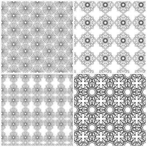 Four Mesh Seamless Patterns Stock Illustration Illustration Of Geometric Monochrome 126801713