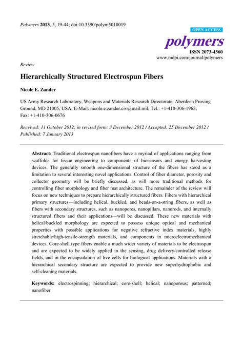 Pdf Hierarchically Structured Electrospun Fibers