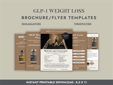 Glp1 Weight Loss Marketing 85 X 11 Flyer Semaglutide And Tirzepatide